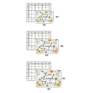 Green Eucalyptus Leaves Outdoor Rugs for 4'x6' Patios Clearance, RV Camping Mat Rug Portable Outside Rug Indoor Outdoor Area Rug Mat for Beach Deck Pool Aesthetic Floral Inspirational Quote