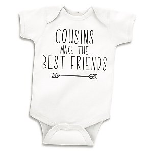Bump and Beyond Designs Pregnancy Reveal to Family, Cousins Make the Best Friends One Piece, White, 0-3 Months