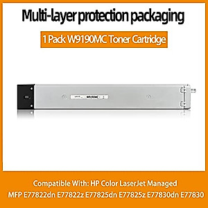 kooway Remanufactured W9190 W9190MC High Yield Black Toner Cartridges Replacement for HP Color Laserjet Managed MFP E77822dn E77822z E77825dn E77825z E77830dn E77830z (W9190MC 1 Pack)