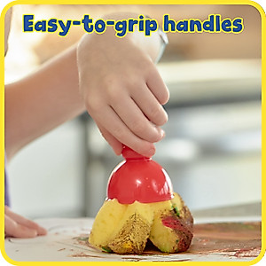 READY 2 LEARN Textured Art Tools - Set of 4 - Jumbo Paint Brushes for Toddlers and Kids - Set 2 - DIY Patterns and Effects, Plastic, Multicolor