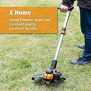 X Home WA0010 Weed Eater String Compatible with Worx Select Electric String Trimmers, 10 Spools & 2 Caps