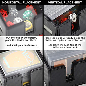 Quiver Time Black Citadel Deck Block - 100+ Commander MTG Deck Box for Cards - Card box holder for Cards, Dice and Tokens, Custom Deckbox Divider - Quiver Card Cases Compatible | TCG Card Deck Box