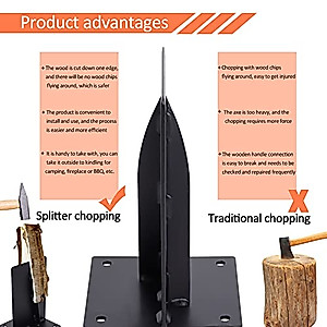 Hoqqf Kindling Splitter Firewood Cracker Hand Cutter for Campsite Home, Manual Log Cutter