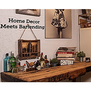 Mixology Bartender Kit: 11-Piece Bar Tool Set with Rustic Wood Stand | Perfect Home Bartending Kit and Cocktail Shaker Set for a True Drink Mixing Experience | Fun Housewarming Gift Idea (Gun-Metal)