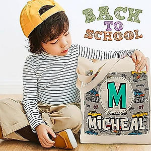 Personalized Back to School Tote Bag for Kids, Custom Totes for Girls and Boys, Gift for First Day of School, Children Book Bags, Get Ready for School Gifts for Kids Name Tote