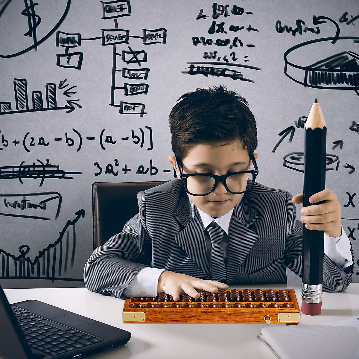 Flutesan 2 Pieces Abacus for Adults Kids Math, Wooden Abacus Japanese Chinese Soroban, 17 Column 13 Column Soroban Calculator (13 Column)