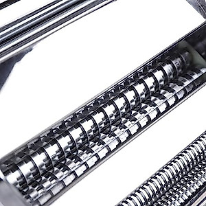 awolsrgiop 110V Commercial Electric Dough Roller Sheeter Noodle Pasta Maker Machine Stainless 135W Noodles Pasta Maker Machine Adjustable Thickness & Two Blades Dumpling Making Machine Roller Machine