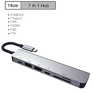 8-in-1 USB C Hub Type-C 3.1 to 4K HDMI-Compatible RJ45 USB SD/TF Card Reader PD Fast Charge USB Dock for MacBook Air Pro PC HUB