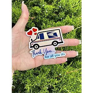 Thank You Postal Holographic Sign Waterproof Vinyl Sticker Decal for Mailbox Quality Mailman Post Box UV Laminated Thanks Mail Truck Carrier Appreciation USPS Used for Laptop, Letter Seal, Outdoor