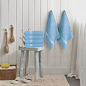 Utopia Towels [6 Pack Bath Towel Set, 100% Ring Spun Cotton (24 x 48 Inches) Medium Lightweight and Highly Absorbent Quick Drying Towels, Premium Towels for Hotel, Spa and Bathroom (Sky Blue)