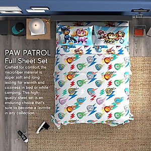 Franco Paw Patrol 2 The Movie Bedding Super Soft Microfiber 4 Piece Full Size Sheet Set, (Official Licensed Product)