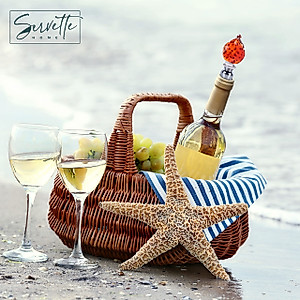 Glass Curved Leaf Animal Print Wine Stopper - Orange Spot