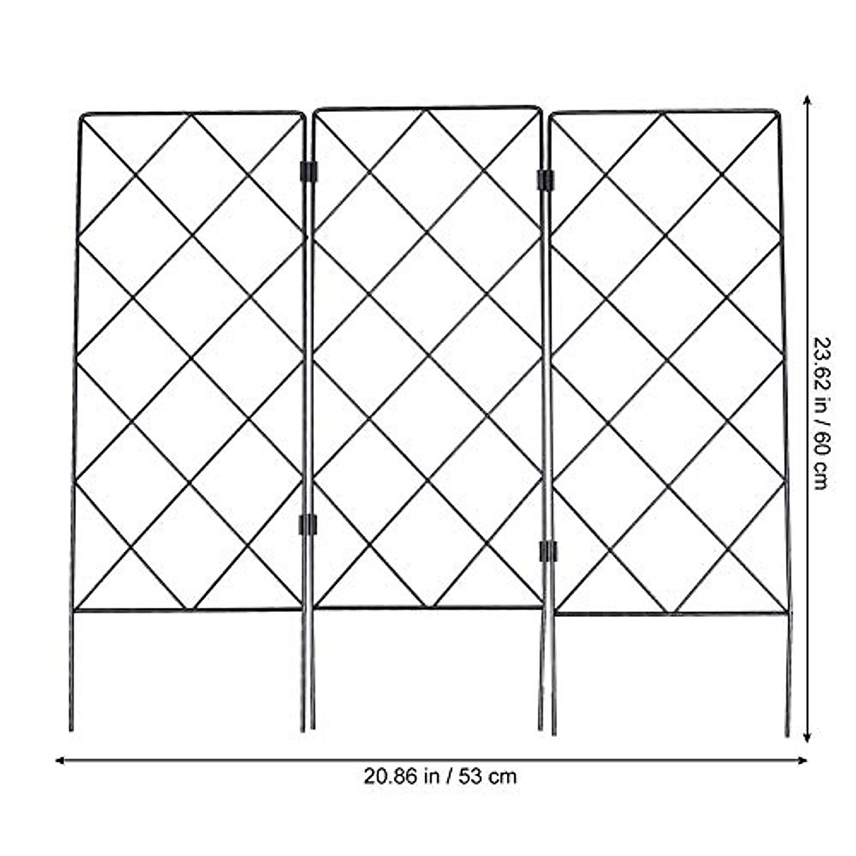 YARNOW Garden Trellis Plant Support for Climbing Foldable Vines and Flowers Stands Metal Wire Lattices Grid Panels for Ivy Rose Grape Cucumber Clematis Black