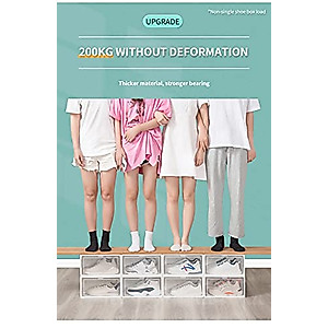 FARWIX Shoe Storage Boxes Clear Plastic Shoe Boxes Stackable, Shoe Storage 13 x 9.5 x 7in, Shoe Organizer with Lids,8 Pack Shoe Box, Front Opening Shoe Holder Containers, Storage Box for Multi-use