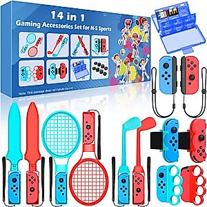 Switch Sports Accessories - 14 in 1 Switch Sports Accessories Bundle for Nintendo Switch/OLED Sports, Family Accessories Kit Compatible with Switch/OLED Sports Games