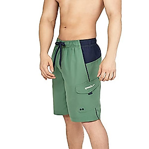 Speedo Men's Standard Swim Trunk Knee Length Marina Sport Volley, Dark Ivy, X-Large