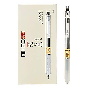 czxwyst X97 Retractable Gel Ink Pens 0.5mm Fine Point (Black Color 12-Pack)