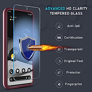 Janmitta for Google Pixel 8 Pro Case with Screen Protector + Camera Lens Protector,Heavy Duty Shockproof Full Body Protective Cover Built in Rotatable Metal Ring Holder Kickstand,2023 Cute Pink