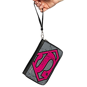 Buckle-Down Women's PU Zip Around Wallet Rectangle-Superman, 7.5"x4.5"