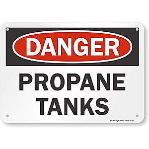 SmartSign - S-7196-AL-10 "Danger - Propane Tanks" Sign | 7" x 10" Aluminum