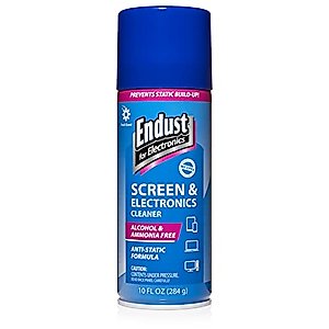 Endust for Electronics; Anti-Static Screen & Electronics Multi-Surface Cleaning Spray; Foaming, Streak & Residue Free; Ammonia & Alcohol Free, Oil & Wax Free; 10 oz. Aerosol (096010)