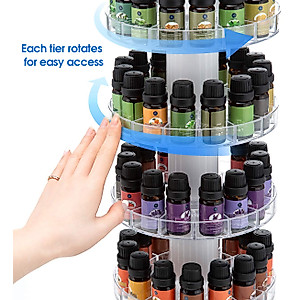 J JACKCUBE DESIGN Rotating Essential Oil Display Stand Spinning Rack for 75 Bottles(up to 120) Organizer 5 Tier Storage Holder -MK505A (5 Tier)