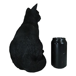 Ebros Large Lifelike Pawing Mystical Black Cat Statue 11.75" Tall with Glass Eyes Hand Painted Realistic Feline Cat Figurine Crazy for Cats Decor Sculpture Home Decorations Pet Memorial