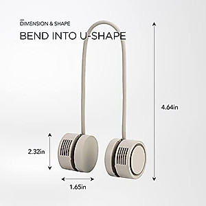 Bladeless Neckband Rechargeable Portable Fan - Rolling Grey