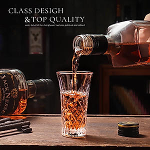 LOBUBT 2 OZ Shot Glasses Set,6-Pack Tequila Shot Glasses with Heavy Base Crystal Shot Glasses Bulk Small Whiskey Cordial Glass for Liqueur Spirits Bar Party Favor