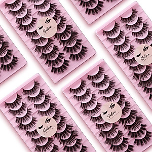 Selina Lashes Faux Mink Fluffy Wispy False Eyelashes 25mm 3D Dramatic Faux Mink Eyelashes D Curl Long Fake Lashes