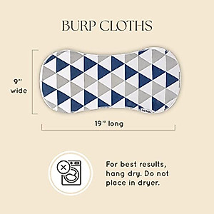 Dodo Babies 5-Pack Baby Burp Cloths - Soft, Absorbent Cotton Burp Cloths - Includes Pacifier Case and 2 Pacifier Clips - Colors: Black, Blue and Grey