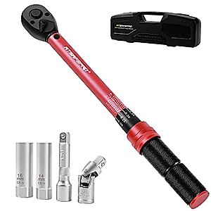 ATsafepro 3/8 Inch High Precision Torque Wrench, Red and Black, Chrome Vanadium Steel