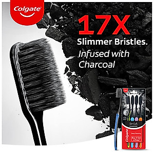Colgate Slim Soft Charcoal Toothbrush (Buy 2 Get 2 Free) - 4 Pcs