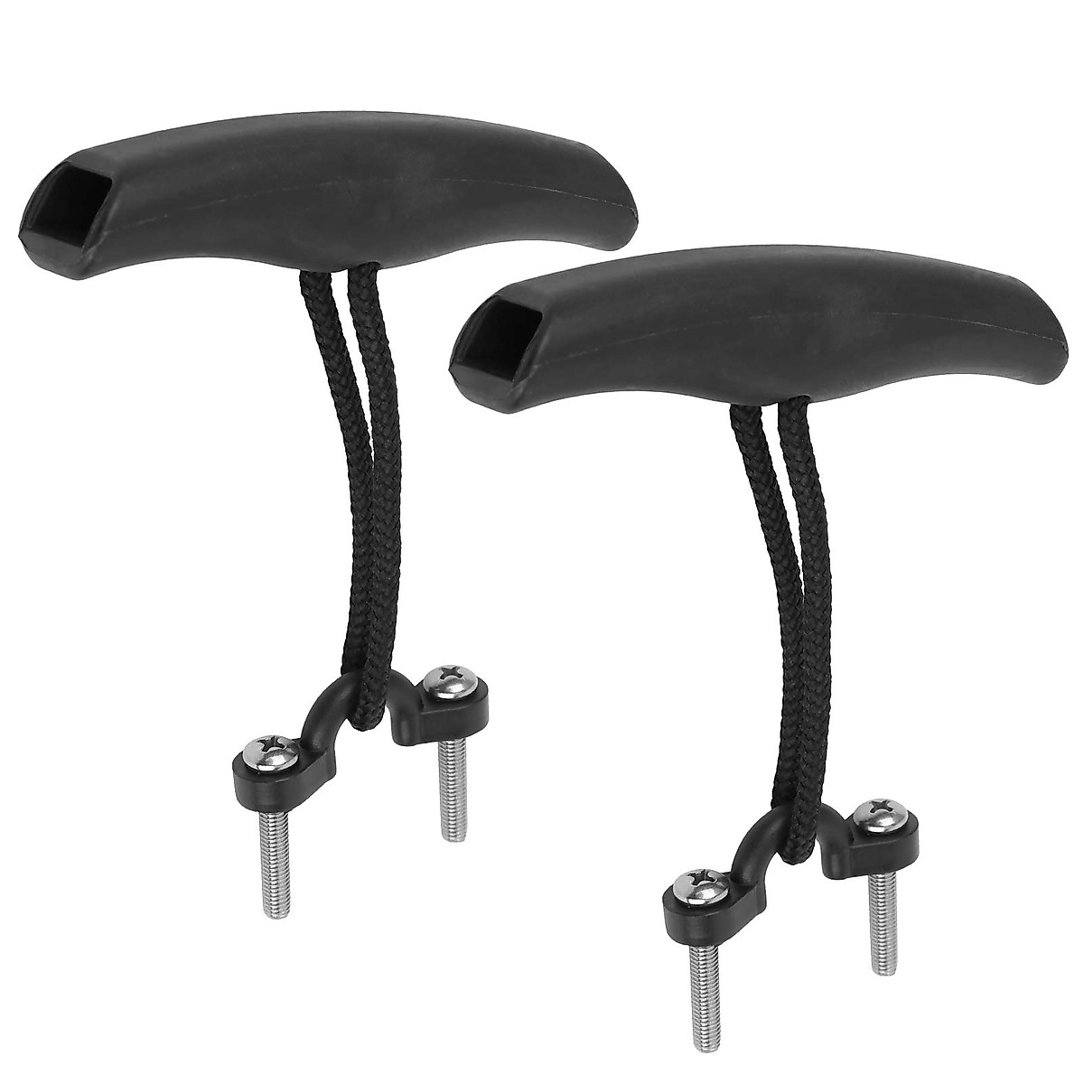 Alomejor 2 Packs Kayak Pull Handle Canoeing T Shape Pull Handle with Cord and Pad Eyes & Screws
