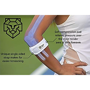 Whyte Lyon Tennis Elbow Brace, 1 Pack, for Women and Men, White