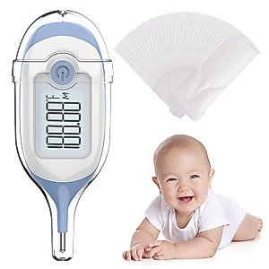 Digital Rectal Thermometer for Baby, Infant Thermometer, with 30 Probe Covers, Quick Read, Large Clear Display