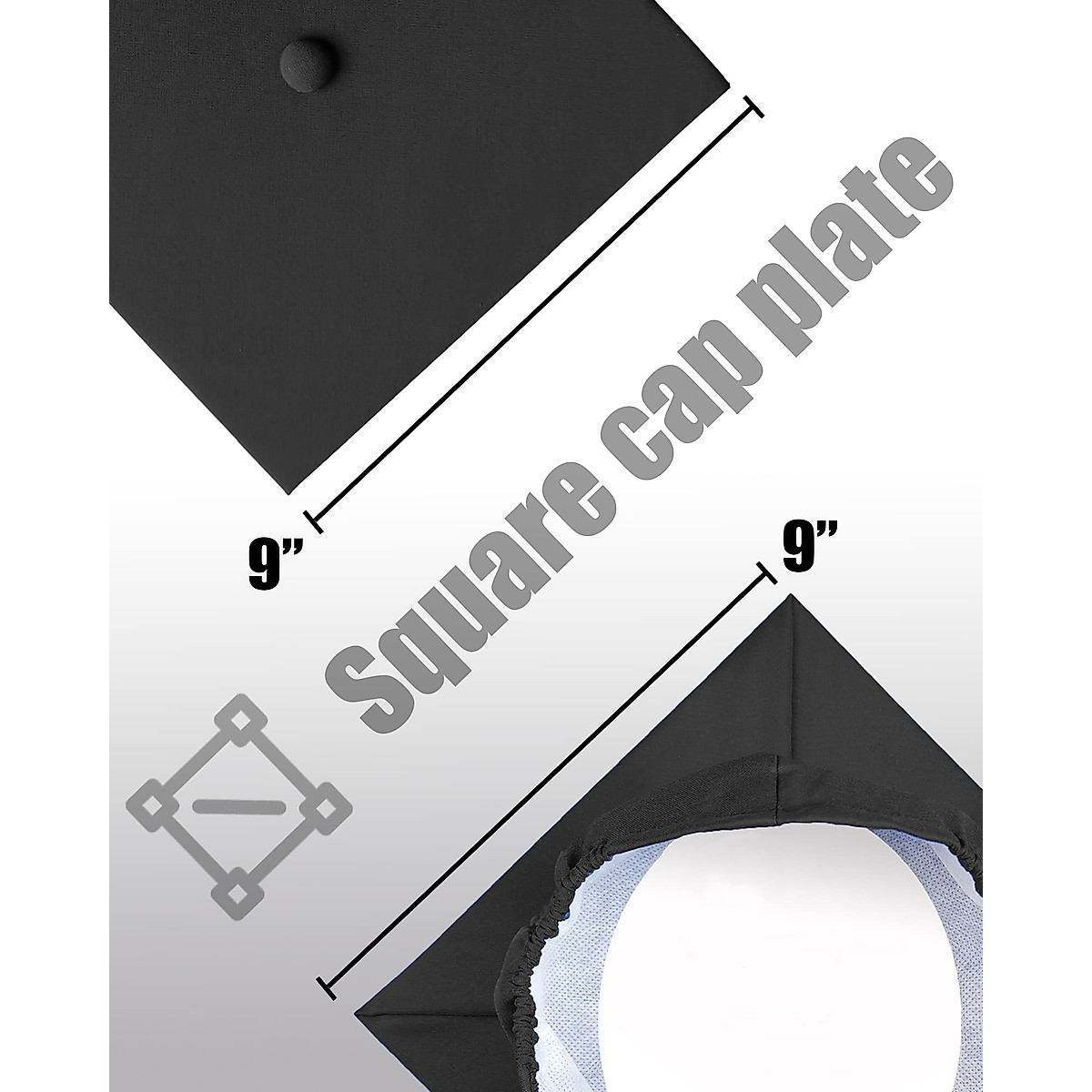 YIIOSS Graduation Cap with 2024 Tassel Year Charm Black Graduation Cap for High School & Bachelor