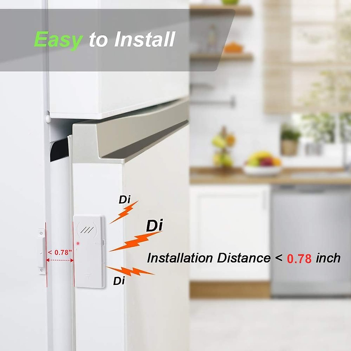 WSDCAM Refrigerator Door Alarm When Opened 60 Seconds Time Delay, 90dB Loud, Ultra-Slim Fridge Alarm Door Open Alarm, Freezer Door Alarm with Delay - 2 Pack
