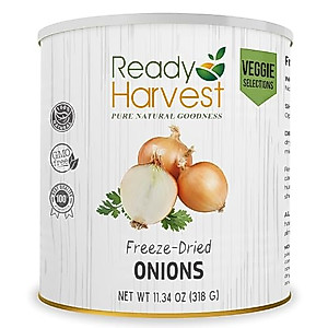 Ready Harvest Freeze-Dried Yellow Onions Freeze-Dried Food Dried Onions Minced Emergency Food Supplies Survival Food Emergency Food Rations #10 Can 25-Year Shelf Life 11.34 oz