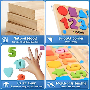TeSabMi Montessori Screwdriver Board Set, Wooden Screw Driver Activities Tools Montessori Toys for 3 4 5 Year Old, Basic Skills Educational Sensory Learning Toy for Kids Toddlers Preschool