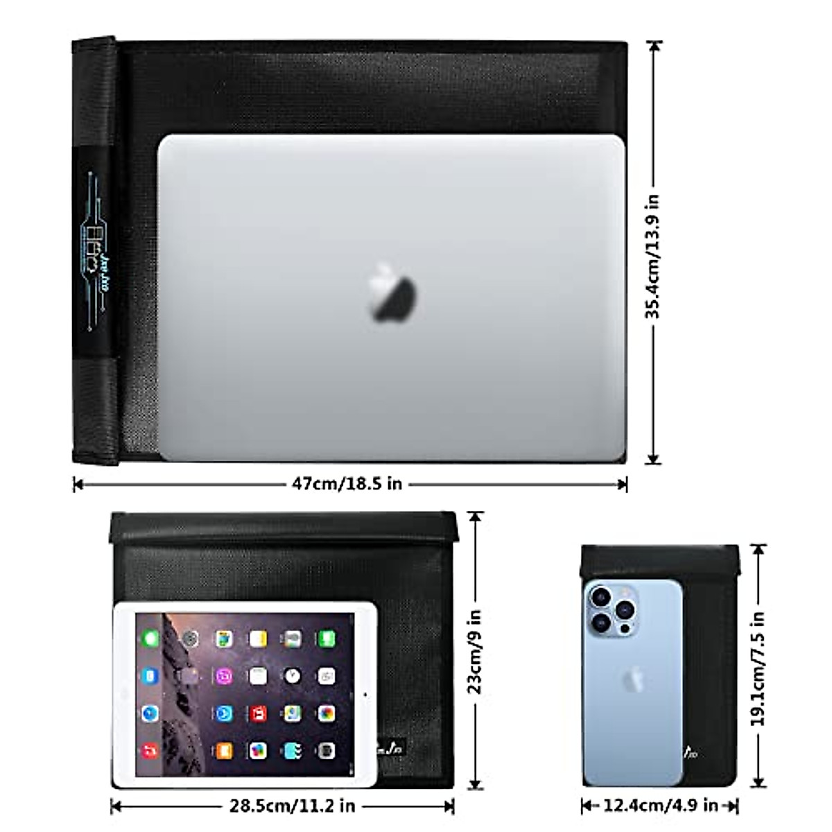 Faraday Bag, Faraday Bag for Car Keys & Tablets & Laptops, Faraday Cage, Key Fob Protector, EMP Protection, RFID Bag, EMP Bags for Electronics(4 Pack)