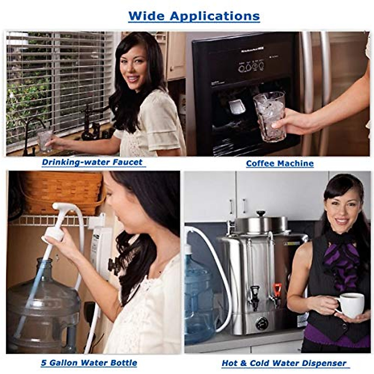 110V Drinking Water Pump for 5 Gallon Bottle Dispenser Pump System for Refrigerator Ice Maker Coffee Machine Faucet (Classic- Dual Inlet)