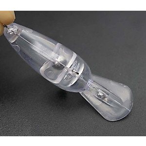 10PCS Unpainted Lure Blanks 4.89g 6.2cm with Free 5mm Eye Crankbait Simulation Blank Body Clear Hard Baits Trout Salmon Minnow Lure Popper Lures Topwater Freshwater 8420