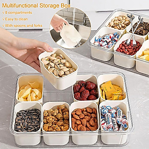 SanerCraft Snack Box Container, Divided ServingTray with lid and Handle, Snackle Box Charcuterie Container Adults Fruit Tray for Beach, Picnics, Camping