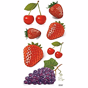 3D berry strawberry grapes temporary tattoo waterproof body art