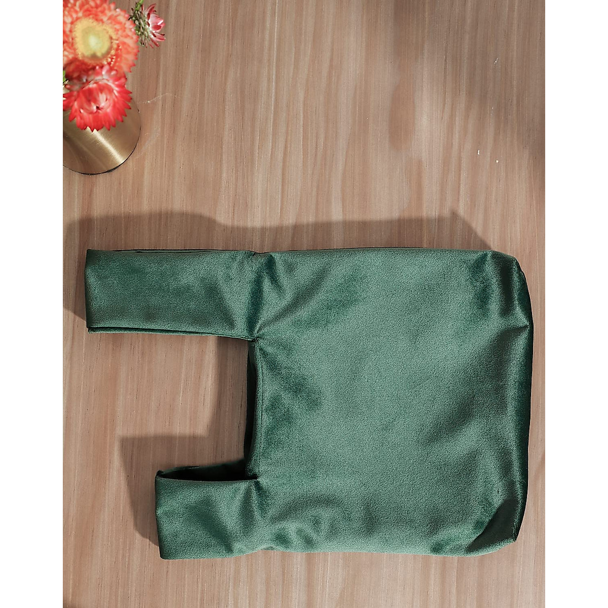 YuuTbiu Dark Green Knot Purse,Elegant Style Wrist Bag,Velvet Portable Wallet for Women middle