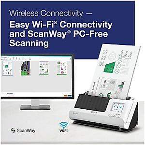 Epson DS-C480W Wireless Duplex Compact Desktop Document Scanner with Auto Document Feeder (ADF)