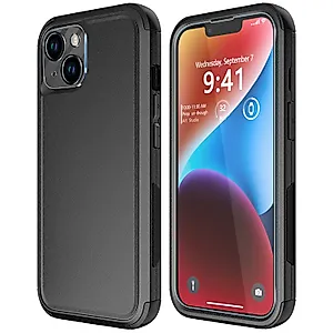 Diverbox for iPhone 14 Case [Shockproof] [Dropproof] [Tempered Glass Screen + Camera Lens Protector] Heavy Duty Protection Phone Case Cover for iPhone 14 6.1inch