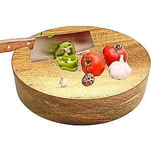 Cutting Boards Wood Handcrafted Barker Butchers Block Round Chopping Boards 11 Inches Diameter Height 3 Inch Cutting Board 27cm X 27cm X 4cm) (Medium) (Large)