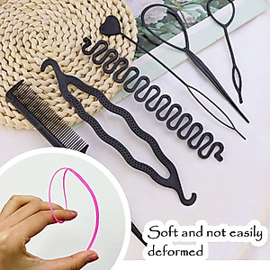 TCOTBE 2 Sets Topsy Tail Hair Accessories - DIY Braiding Tool Kit for Girls and Women, Updos, Ponytails, and French Braids